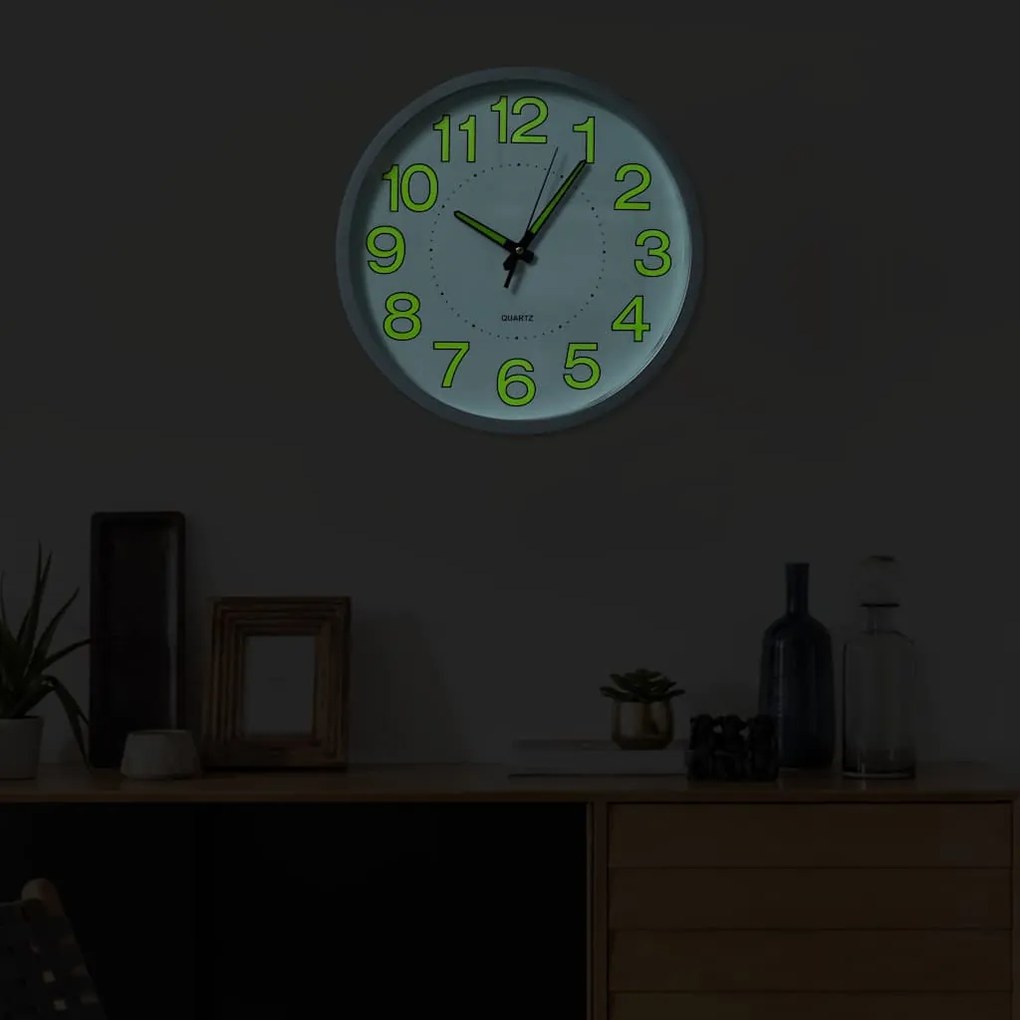 Svítící nástěnné hodiny bílé 30 cm 325167