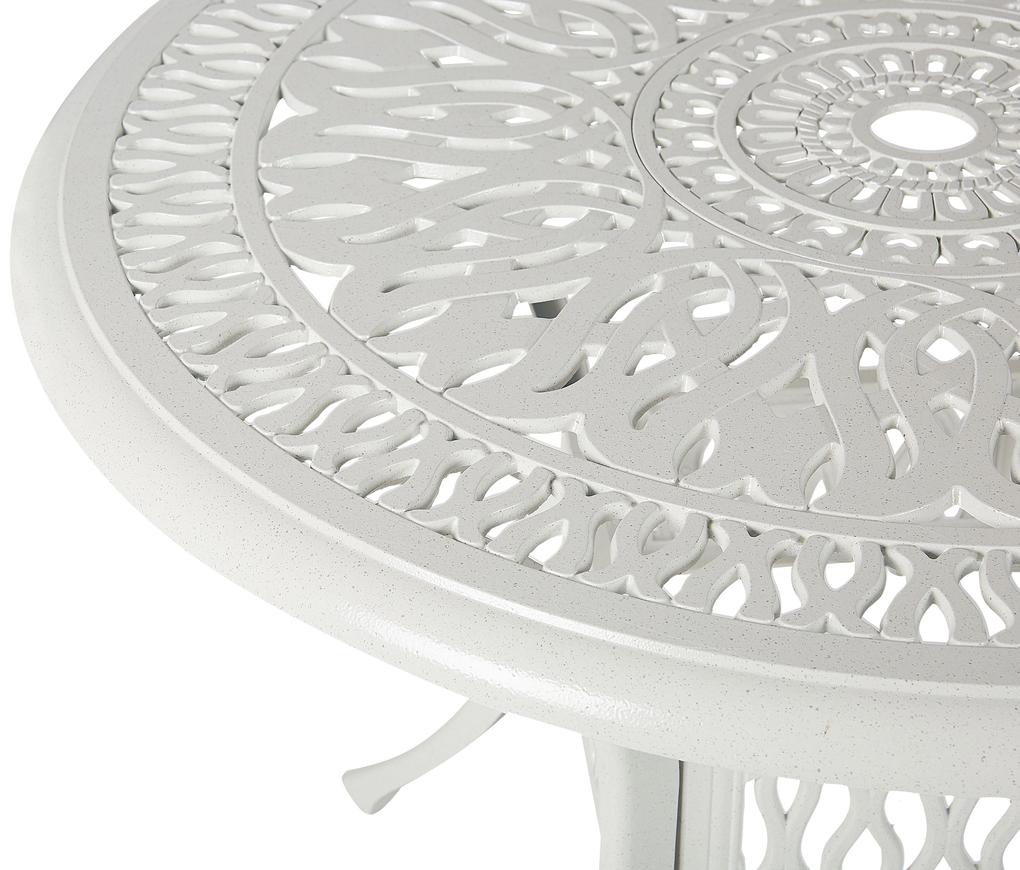 Zahradní stůl kulatý hliníkový ⌀ 90 cm bílý ANCONA Beliani