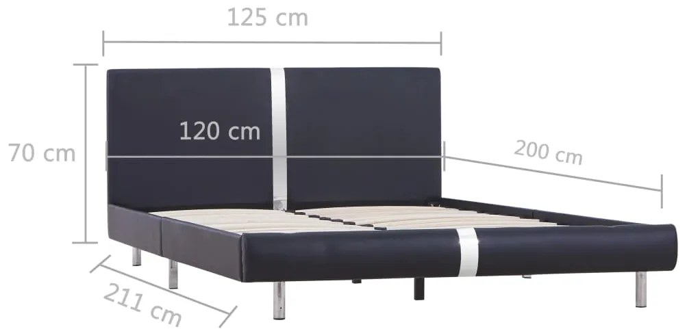 vidaXL Marketos Rám postele černý umělá kůže 120 x 200 cm