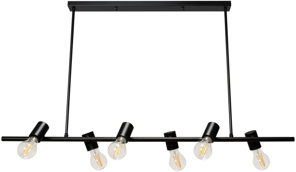 Toolight - Kovová industriální stropní lampa 6xE27 APP480-6CP, černá, OSW-00906