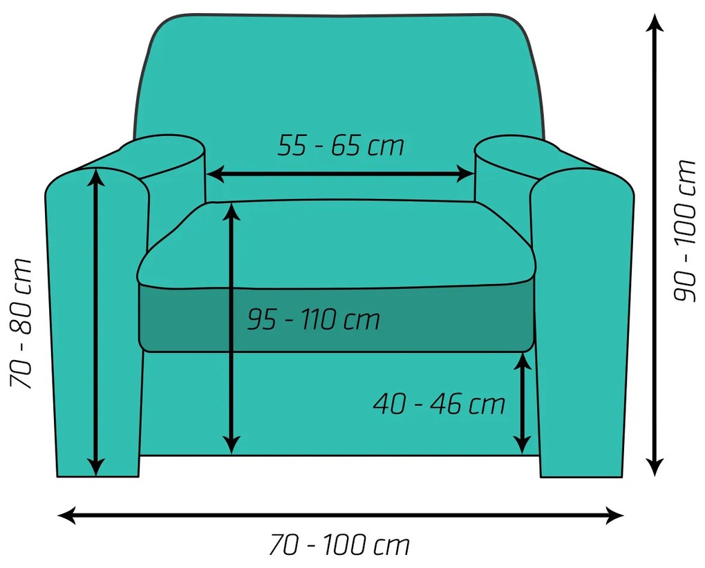 4Home Multielastický potah na křeslo Comfort smetanová, 70 - 110 cm