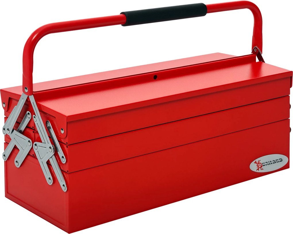 DURHAND Nástrojový Box se 5 Přihrádkami, Skládací Ocel (SPCC), Červený 56 x 20 x 41 cm | Aosom