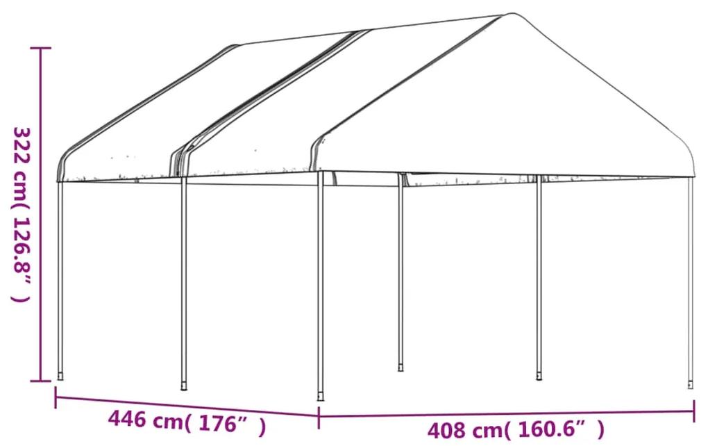 Altán se střechou bílý 4,46 x 4,08 x 3,22 m polyethylen,  3155510