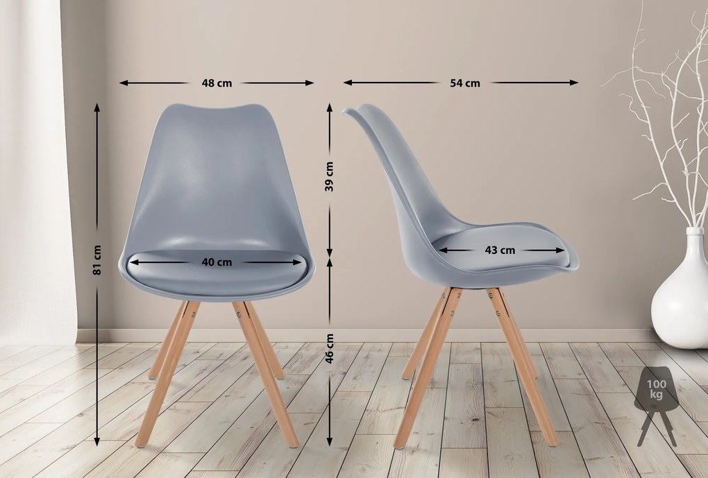 Židle Sofia plast kulatý – šedá