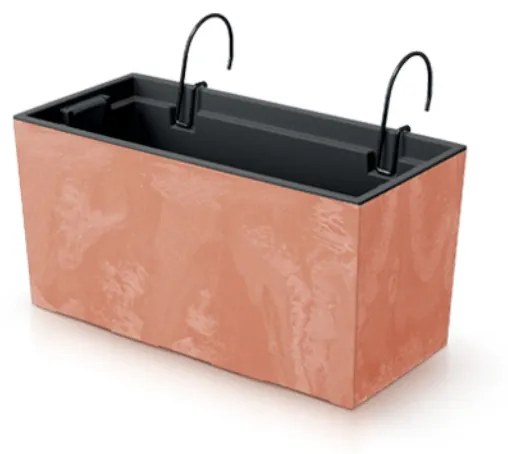 PROSPERPLAST Závěsný truhlík - URBI CASE W Beton Effect Rozměr: 58x18 cm, Barva: terakotová