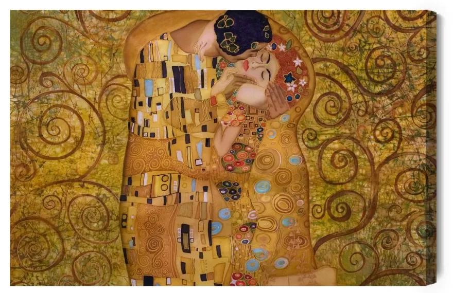 Obraz Gustav Klimt The Kiss Reproduction Nedostatek Nedostatek Přírodní plátno 70x50