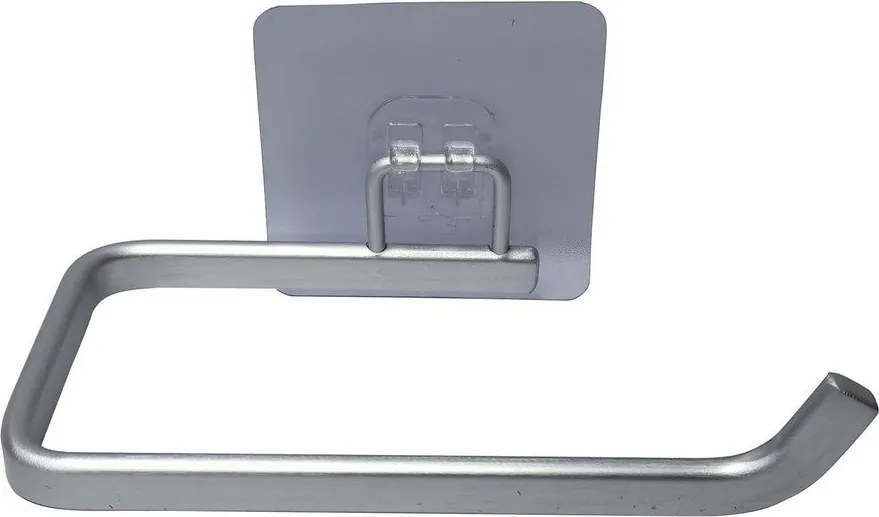 Kovový držák na toaletní papír bez vrtání v leskle stříbrné barvě Filaire Aluminium – douceur d'intérieur