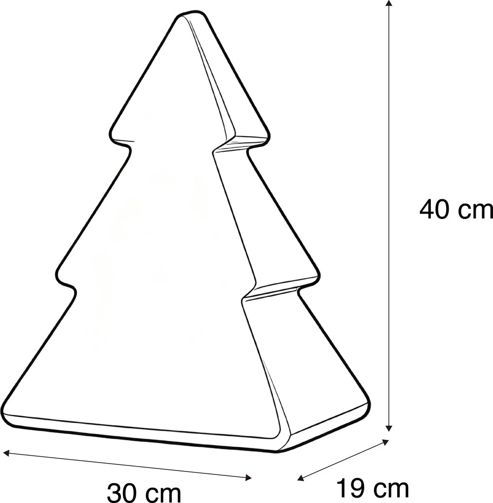 Vánoční stojací lampa bílá 40 cm včetně solárního a dobíjecího RGBW LED - Pinus