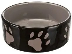 Trixie GmbH a Co.KG Miska keramická pes tlapky 0,8l 16cm hnědá/tm.šedá TR