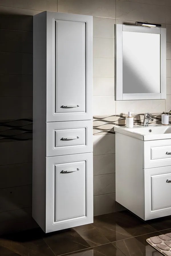 Aqualine Aqualine, FAVOLO skříňka vysoká s košem 40x184x31 cm, bílá mat, FV180