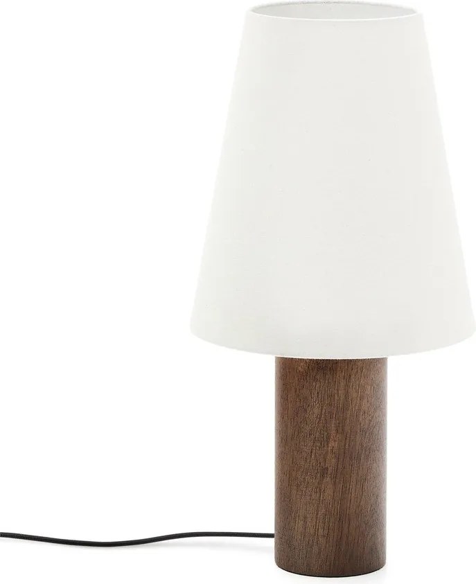 Bílá/v tmavě přírodní barvě stolní lampa s textilním stínidlem (výška 49,5 cm) Marga – Kave Home