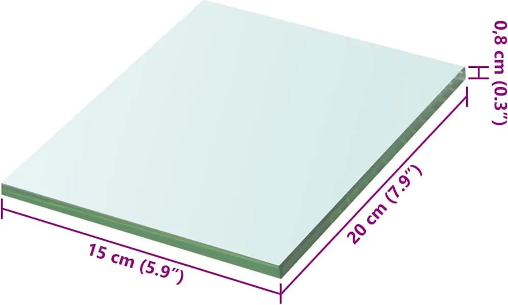 Policové desky 2 ks sklo čiré 20 x 15 cm 3051543