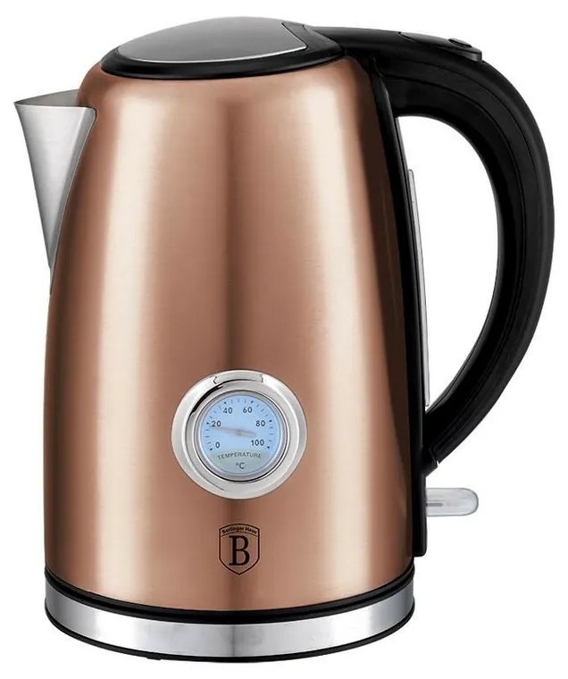 Berlinger Haus Rychlovarná konvice s termostatem Rosegold Metallic Line, 1,7 l