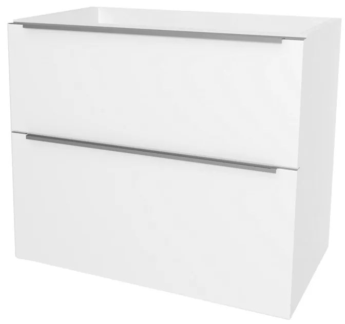 Mereo Mailo, koupelnová skříňka 81 cm, chrom madlo, Multidecor, Bílá lesk perlička CN591SBIEL