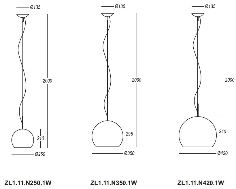 Lucis ZL1.11.N250.80 Nemesis, závěsné svítidlo z bílého skla s chromovou monturou, 1x75W E27, prům. 25cm