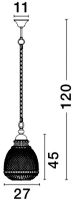 Nova Luce Závěsné svítidlo TOULON, 27cm, E27 1x12W Barva: Kouřové sklo