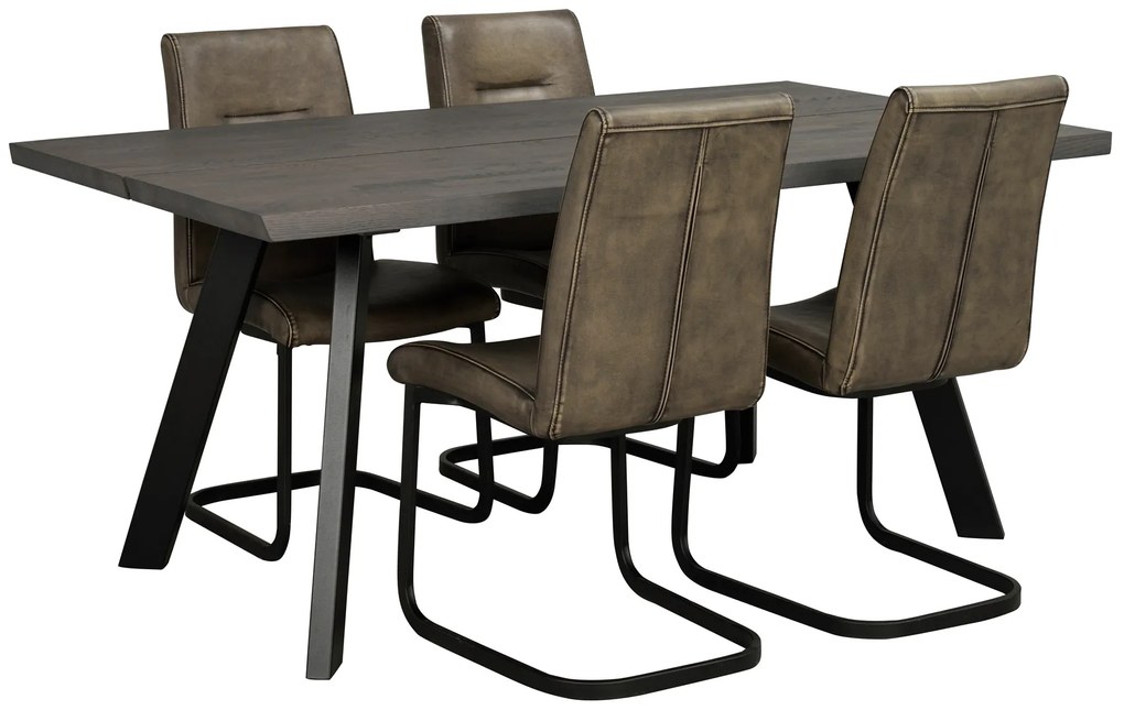 Tmavě hnědý dubový jídelní stůl Rowico Olym, 170 cm