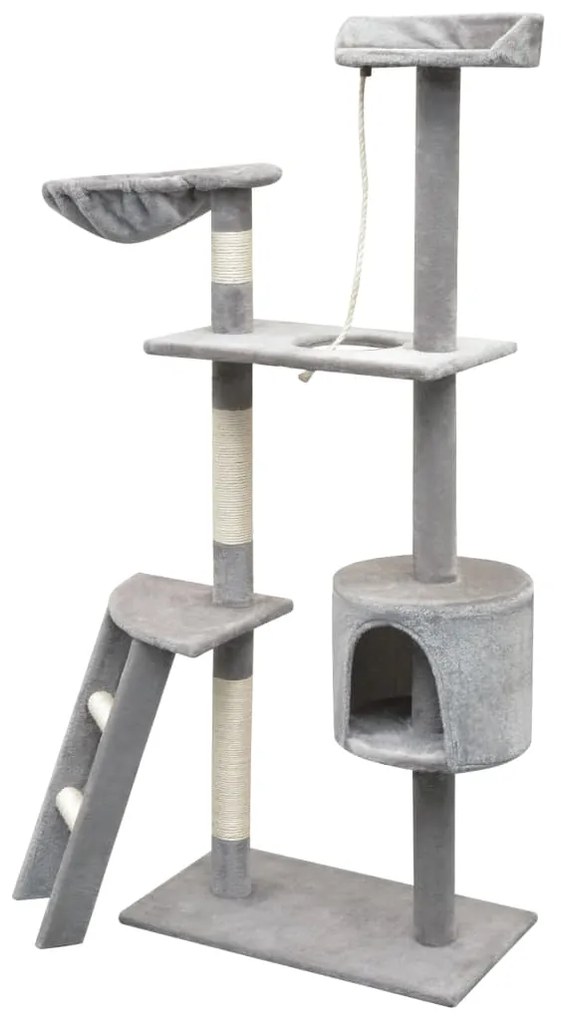Škrabadlo pro kočky se sisalovými sloupky, 150 cm, šedá 170485