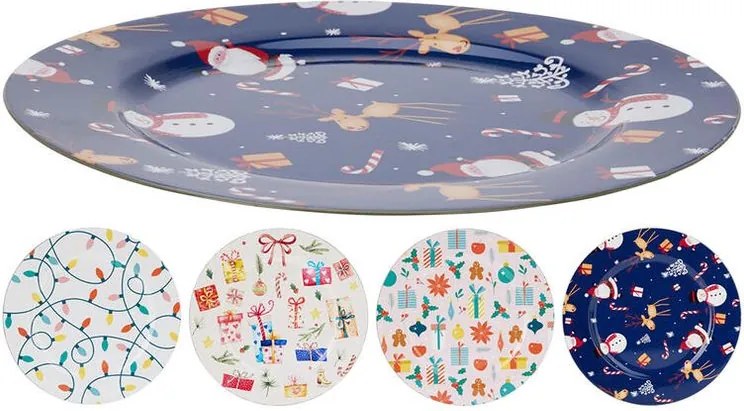 Plastový dekorační tác VÁNOCE assort 33 cm