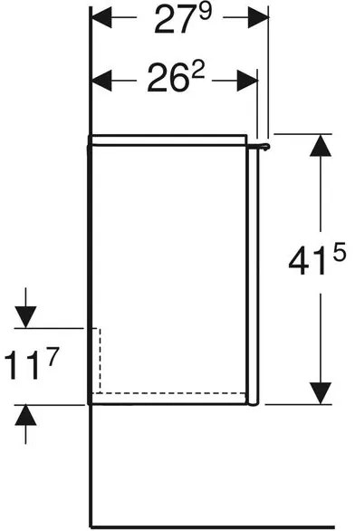 Geberit iCon Skříňka pod umývátko 37 x 41,5 cm, matná bílá, madlo práškovábarva matná 502.301.01.3