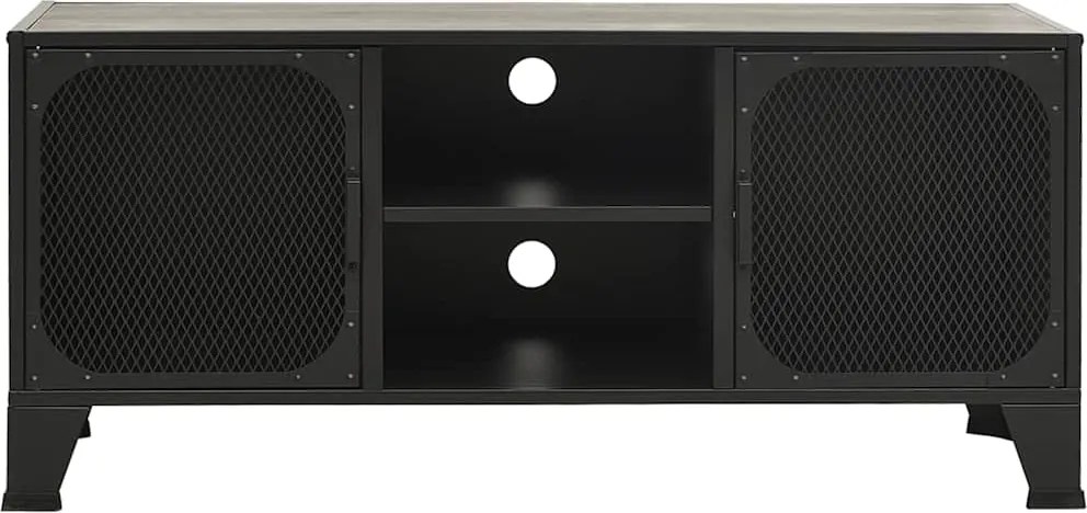 TV skříňka šedá 105 x 36 x 47 cm kov a MDF 335910