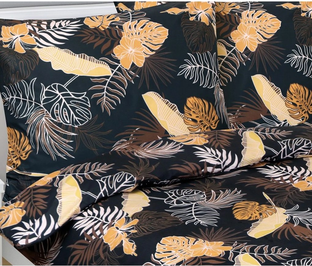 Bavlněné povlečení Šedá,Oranžová 90/881 - 140x200 cm, 70x90 cm