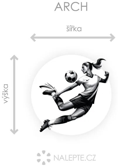 Fotbalistka Sparta Praha sportovní samolepky na zeď arch 100 x 181 cm
