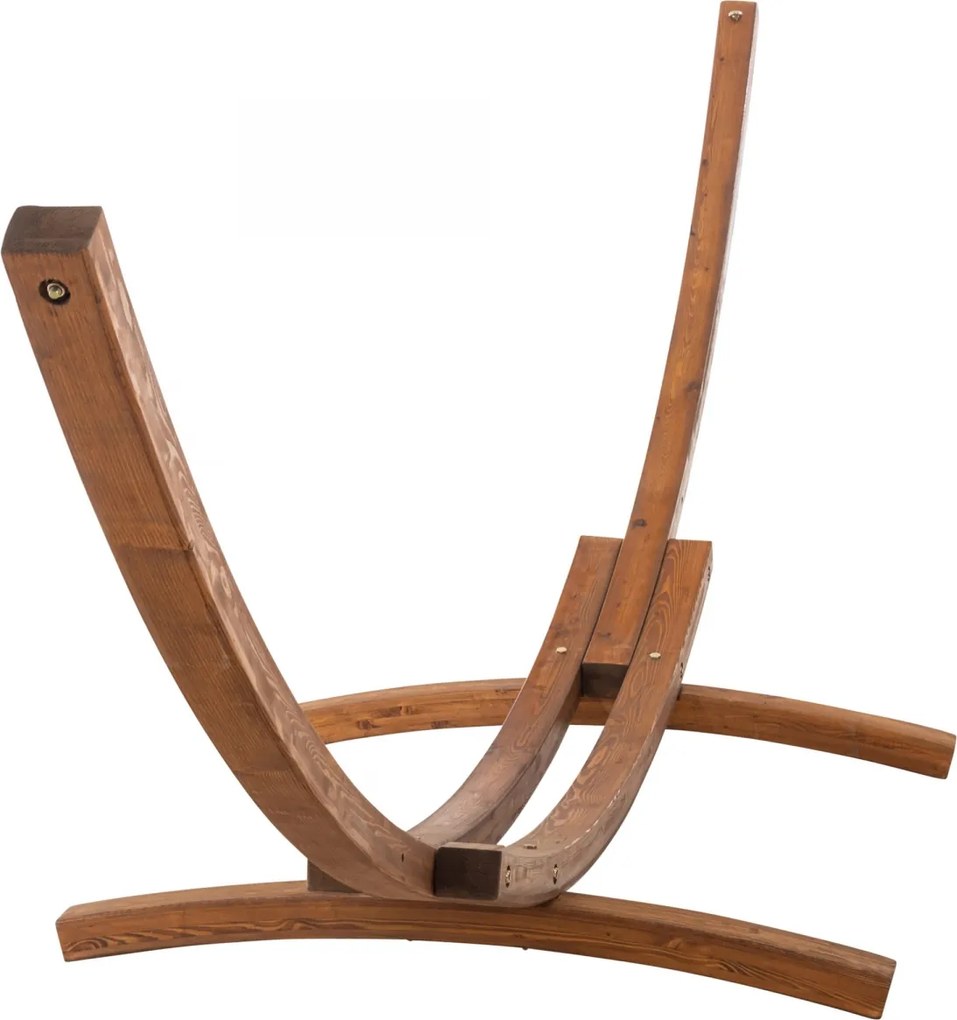 Houpací síť Miramar 400 x 120 x 107 cm - dřevěný rám - Šedá