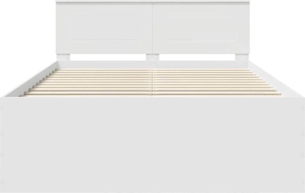 Rám postele s čelo Bílá 160 x 200 cm Kompozitní dřevo 3408557