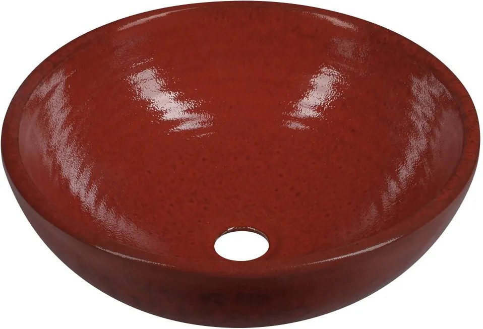 ATTILA keramické umyvadlo, průměr 42,5 cm, tomatová červeň (DK003) SAPHO