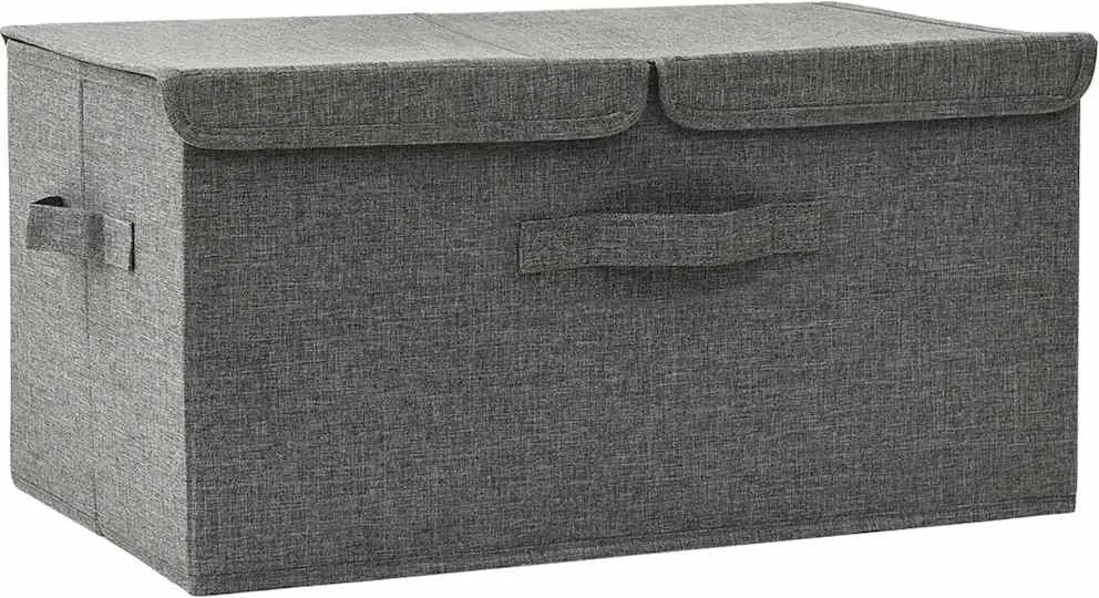 Úložný box textil 50 x 30 x 25 cm antracitový 332912