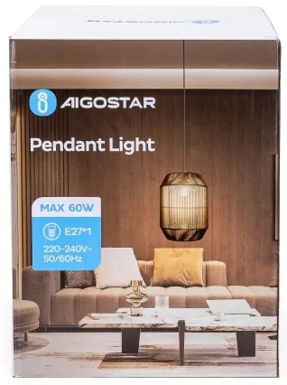 Aigostar - Lustr na lanku 1xE27/60W/230V černá