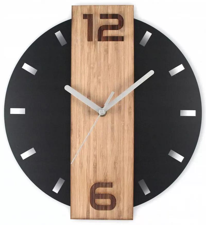 Pronett Nástěnné hodiny bambus 50 cm
