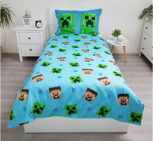 Jerry Fabrics Povlečení Minecraft Jungle Fight svítící efekt 140x200, 70x90 cm