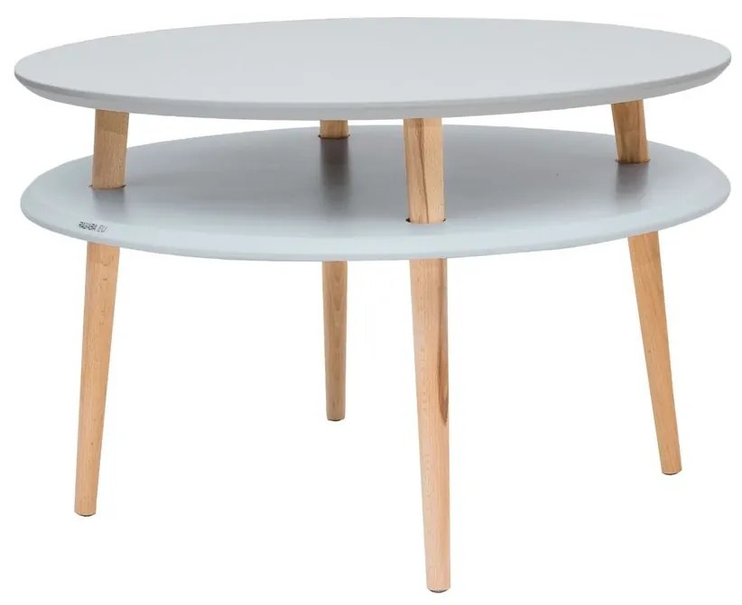 Ragaba Konferenční stolek Iram Big, 70x70x45 cm, světle šedá/přírodní