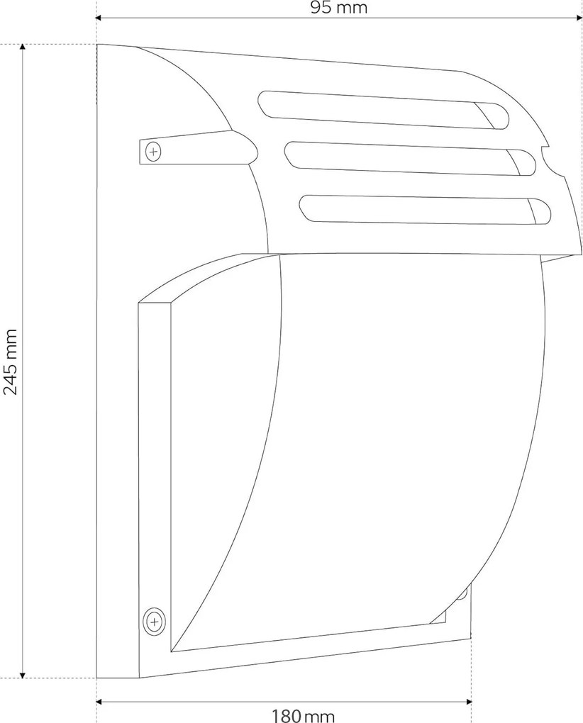 Toolight Toolight, nástěnné svítidlo 24,5x18 cm, 1xE27, RSL013-1W, černá, OSW-10246
