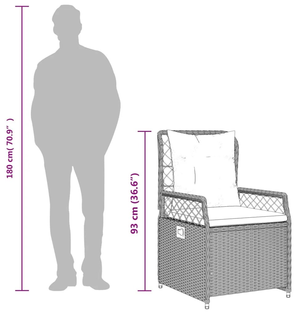 5Dílný Zahradní Jídelní Set S Poduškami Světle Šedý Polyratan - Světle šedá / 4 / 80 x 80 x 74 cm