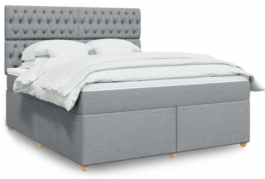 Box spring postel s matrací světle šedá 180 x 200 cm textil 3291366