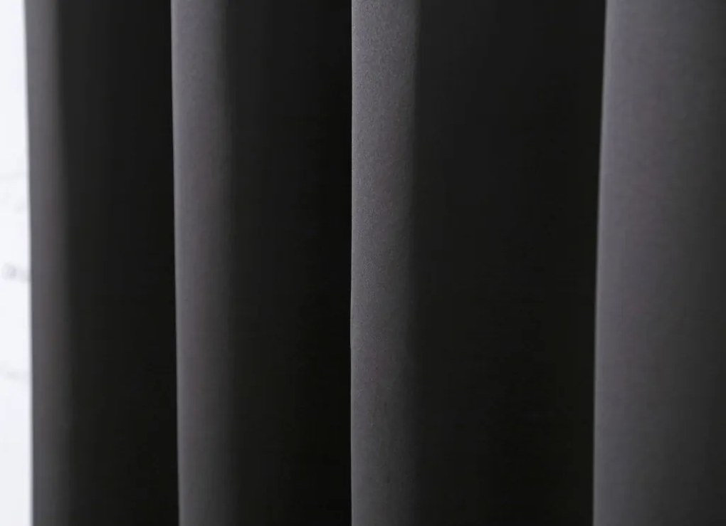 Závěs OXFORD LIGHT 140x250 cm, černý Zavěšení: Řasící páska