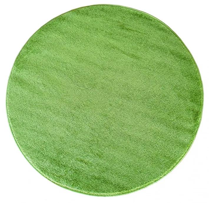 Kulatý jednobarevný koberec zelené barvy Šířka: 100 cm | Délka: 100 cm