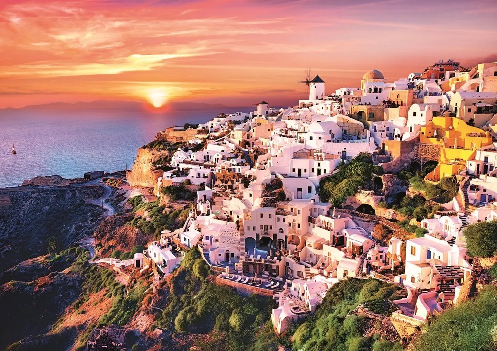 Puzzle trefl puzzle západ slunce nad santorini, řecko 1000 dílků