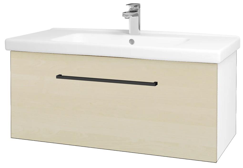 Dřevojas Koupelnová skříň BIG INN SZZ 100 Varianta: N01 Bílá lesk / Úchytka T01 / D05 Oregon