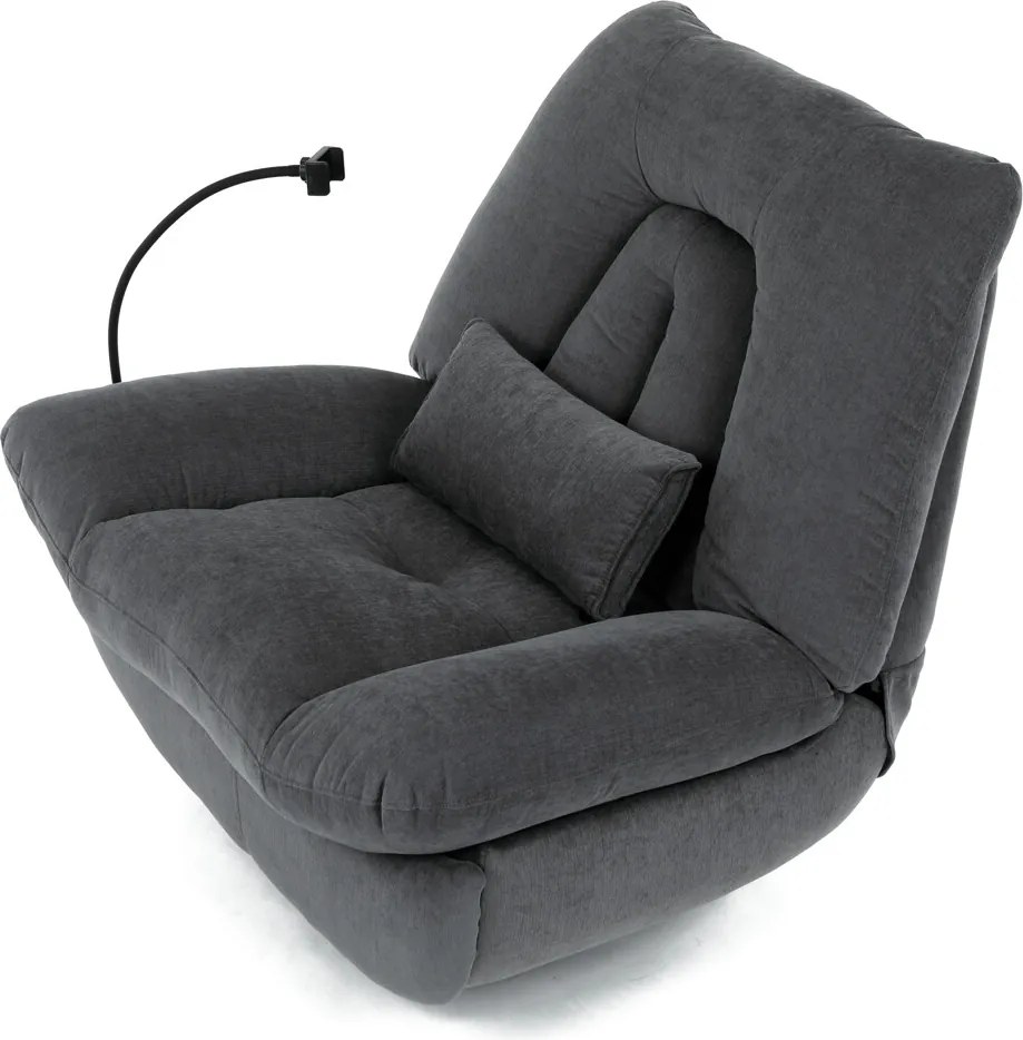 Elektrické polohovací TV křeslo RELAXME - šedá látka