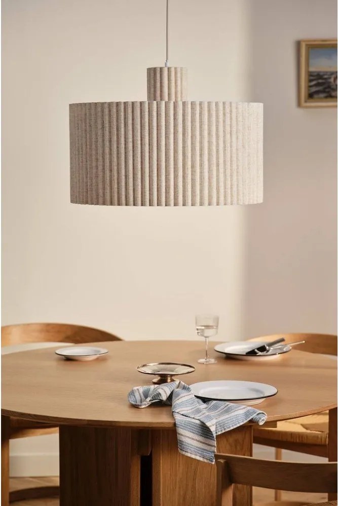 Béžové lněné závěsné svítidlo ø 60 cm Alina – Jotex