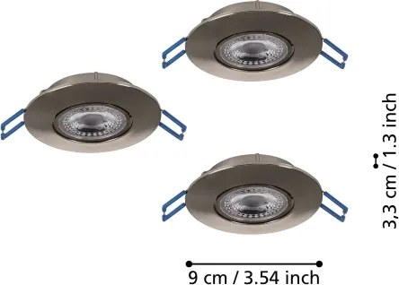 Eglo 300193 - SADA 3xLED Podhledové svítidlo GEDREZ LED/4,9W/230V pr. 9 cm chrom