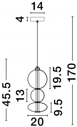 LED stmívatelné černé-šedé moderní svítidlo Bally