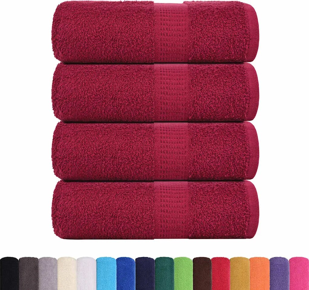 Ručníky pro hosty FROGN 4 ks bordó 30x50 cm 360 g/m² 136732