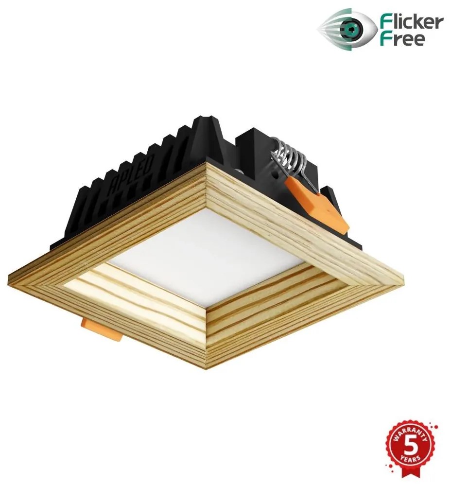 APLED - LED Podhledové SQUARE WOODLINE LED/3W/230V 4000K 9x9 cm borovice masiv