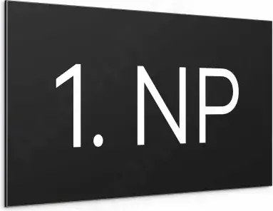 ACCEPT Označení podlaží "1. NP" - stříbrná tabulka - černý popis