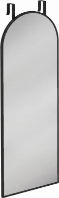 HOMCOM Zrcadlo na zeď 40x110 cm obloukového tvaru s nastavitelnými háčky pro dveře nebo stěnu, černé